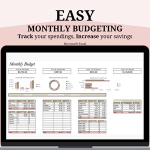 Easy 2024 Monthly Budget Planner Spreadsheet Template, Digital ...
