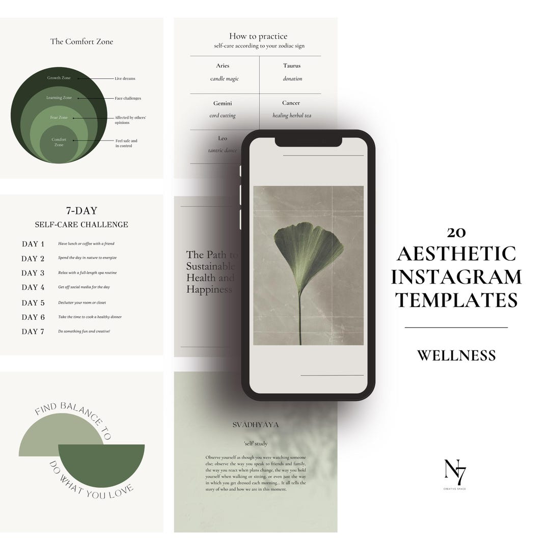 Wellness IG Pinterest Templates | Canva Templates | Health Well-being ...