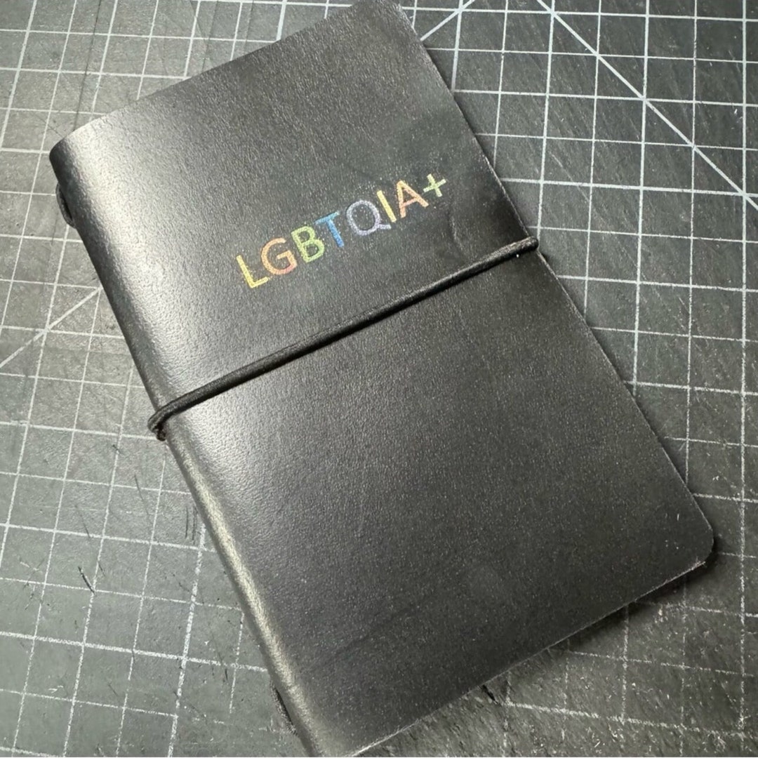 Handmade LGBTQIA+ Rainbow Pride Leather Journal Cover (4x6.25") - Etsy