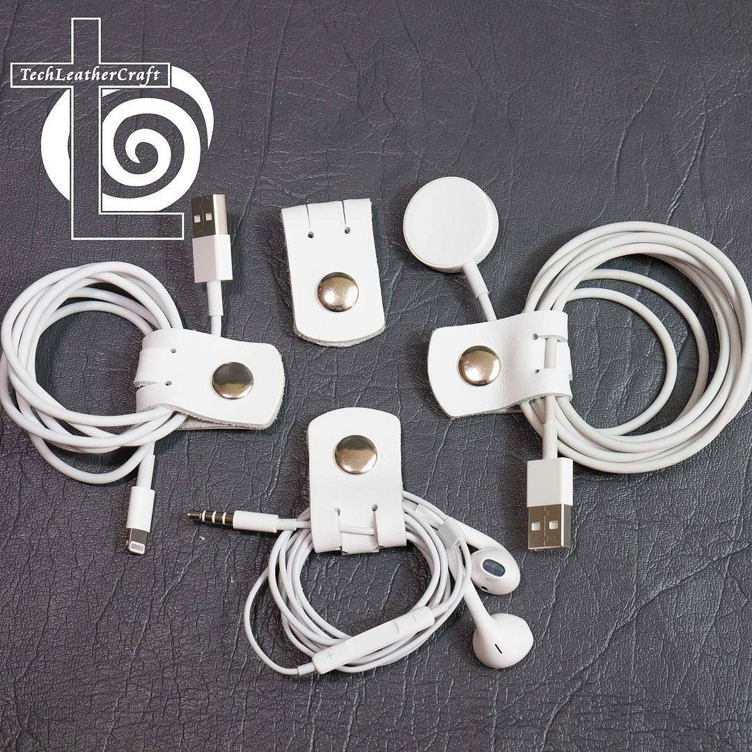 Leather Cord Cable Earbud Holder - Small and Light Cable or Earphone ...