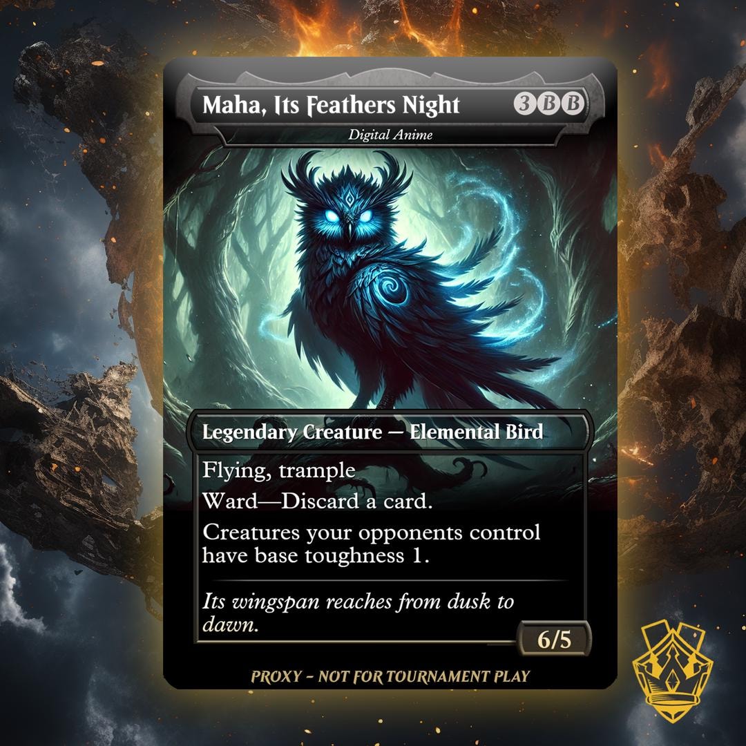 Maha, Its Feathers Night – MTG Custom Proxy Card - Etsy