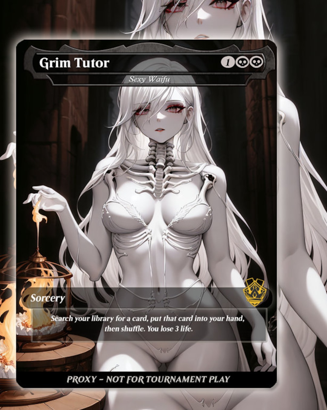 Grim Tutor - MTG Proxy - NSFW Version - Sexy Waifu - Etsy