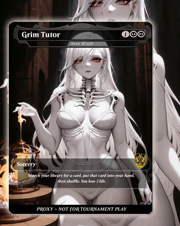 Grim Tutor MTG Proxy NSFW Version Sexy Waifu - Etsy