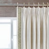 White Linen Curtains With Trim, Custom Linen Curtain Panels,pleated ...