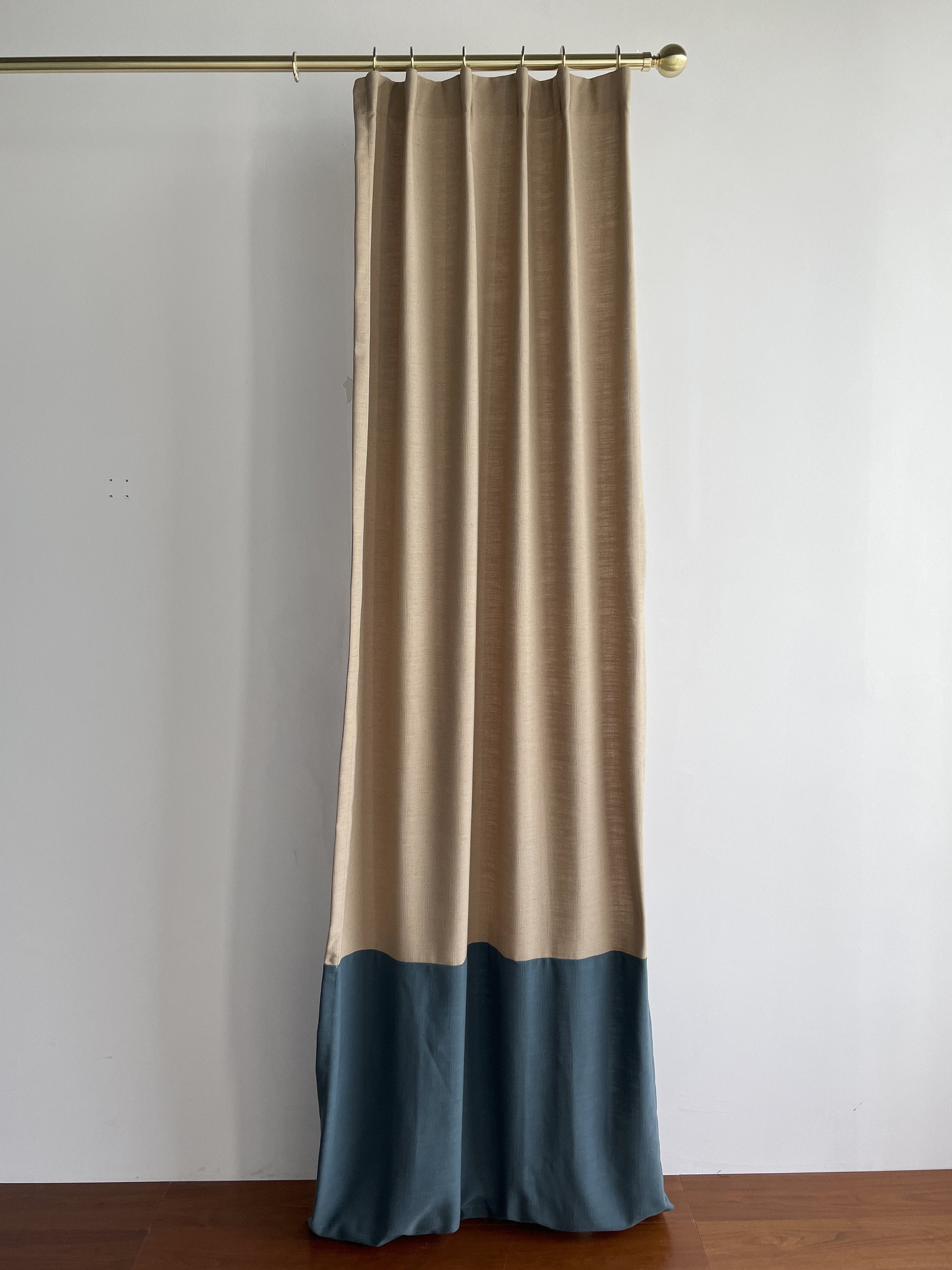 Set of 2 Linen Color Block Curtain Panels,custom Linen Curtains,modern ...