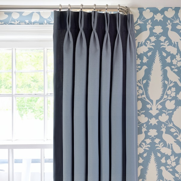 Blue and Gray Drapes - Etsy