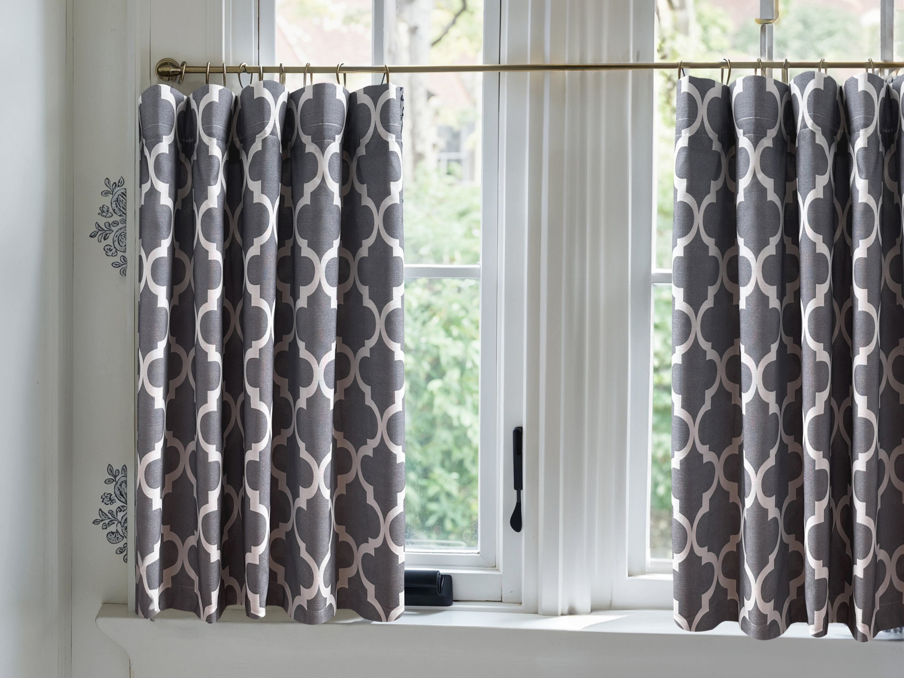 Grey patterned curtains store