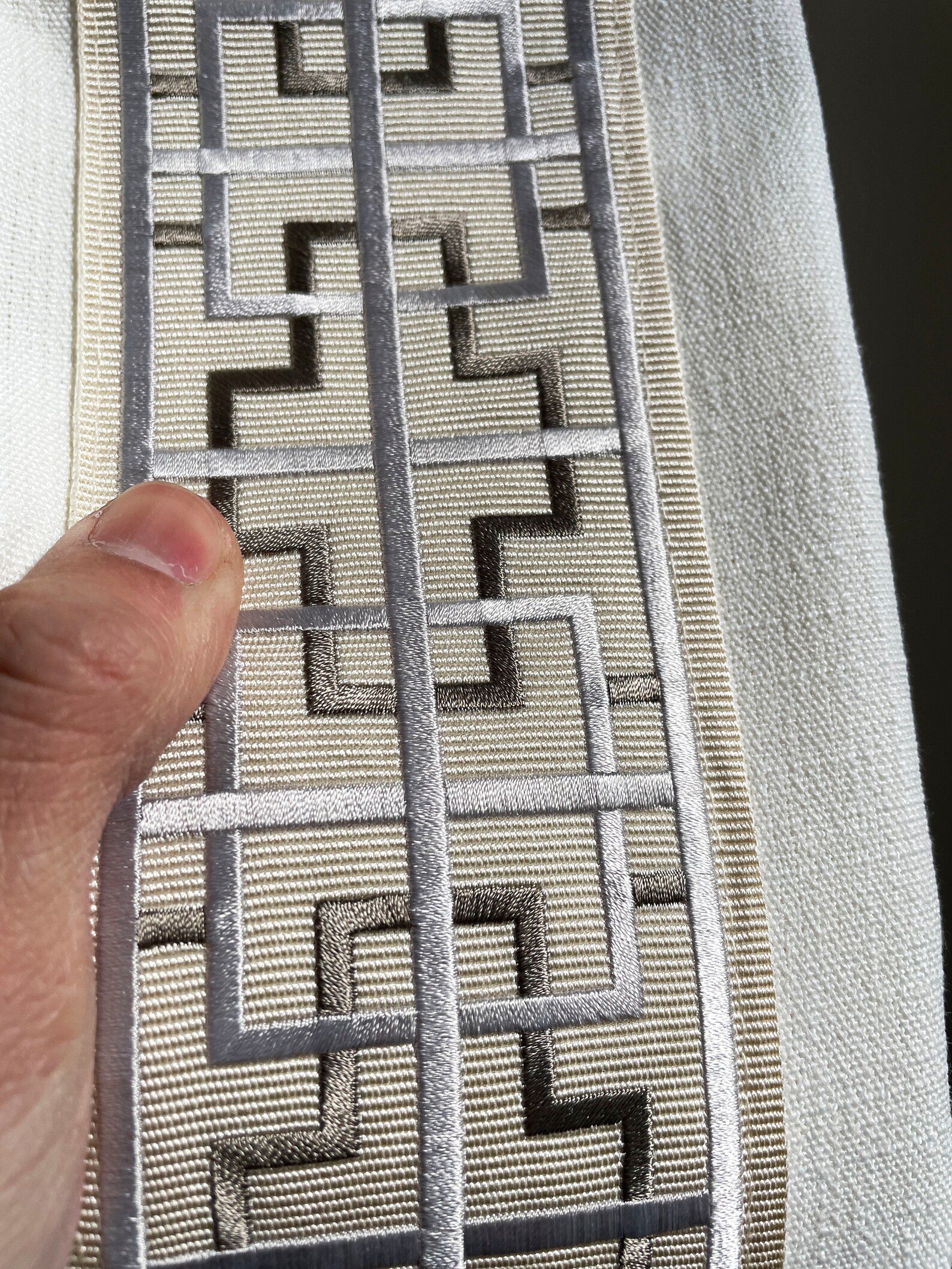 Premium Cotton Linen Curtains,white Cotton Linen Curtains With Trim ...