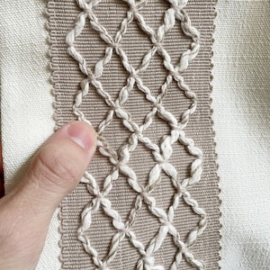 Premium Linen Curtains,white Cotton Linen Curtains With Decorative Trim ...