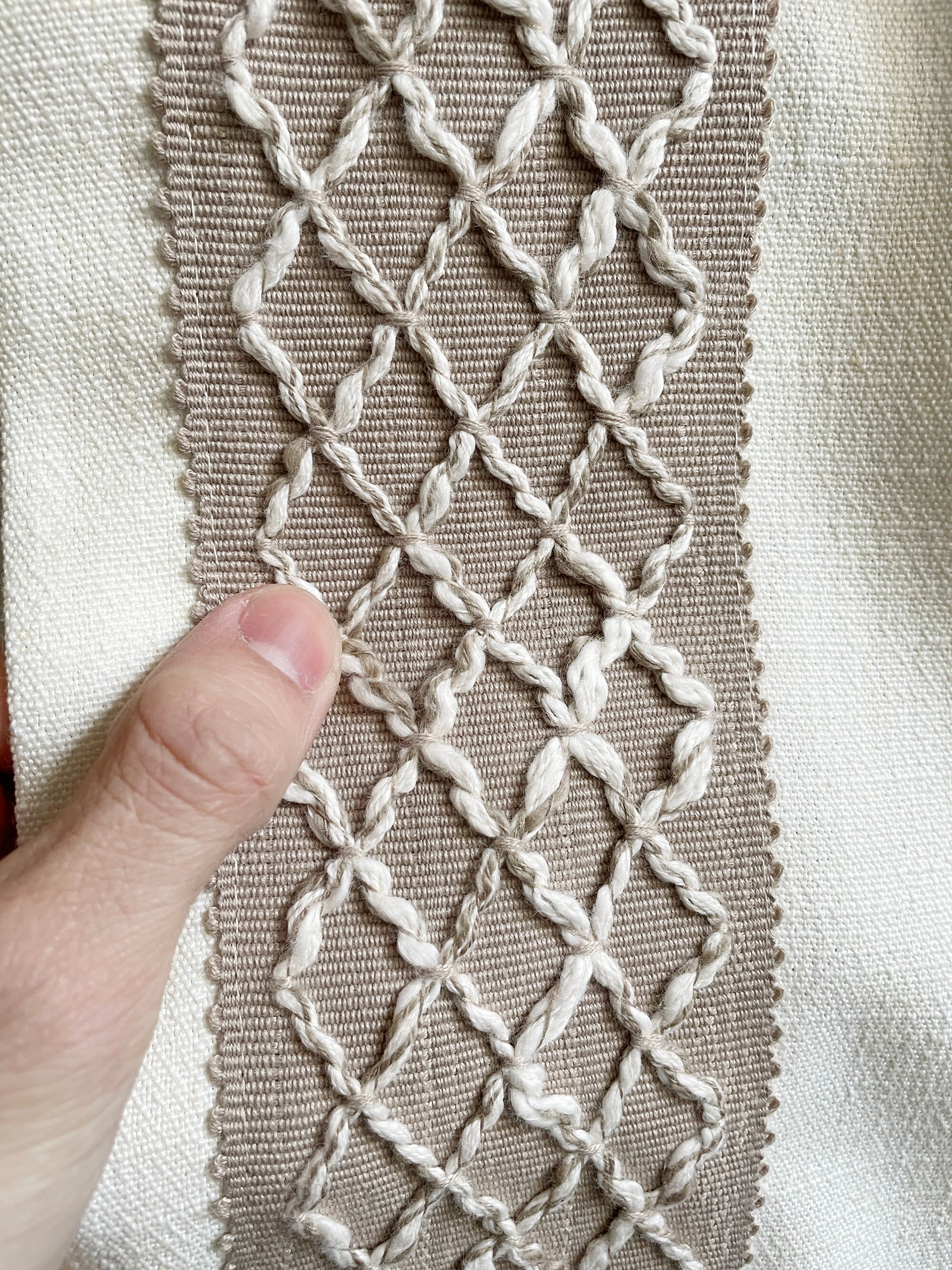 Premium Linen Curtains,white Cotton Linen Curtains With Decorative Trim ...