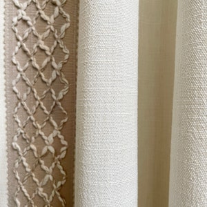 Premium Linen Curtains,white Cotton Linen Curtains With Decorative Trim ...