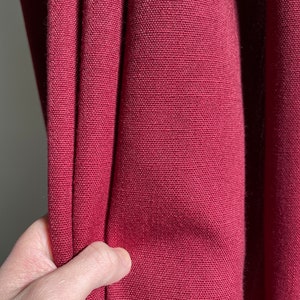 Pleated Red Cotton Linen Curtains,custom Size Rod Pocket Drapes,linen ...