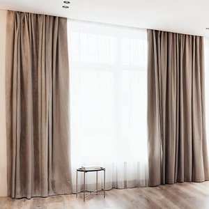 Premium Linen Curtains,brown Cotton Linen Curtain Panels,luxury Solid ...