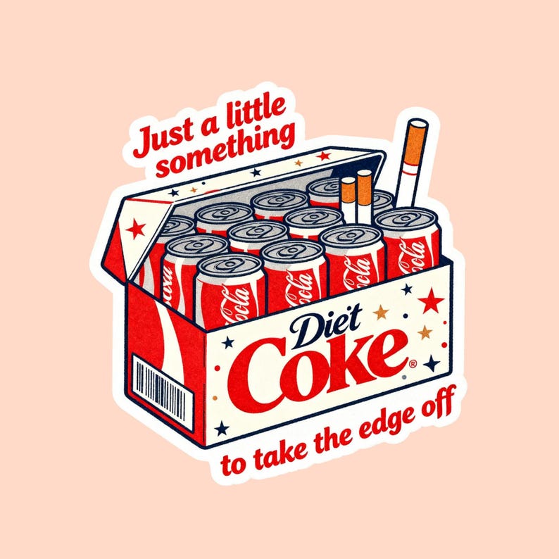 Diet Coke Fridge Cig Sticker - Etsy
