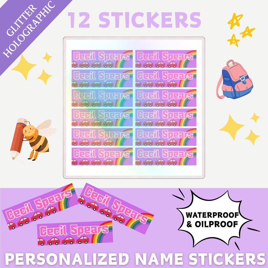 Kids Name Stickers - Daycare Name Labels - Preschool Name Labels ...