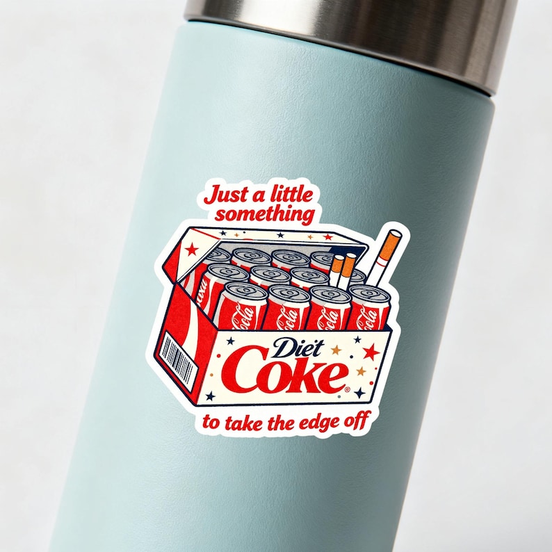 Diet Coke Fridge Cig Sticker - Etsy