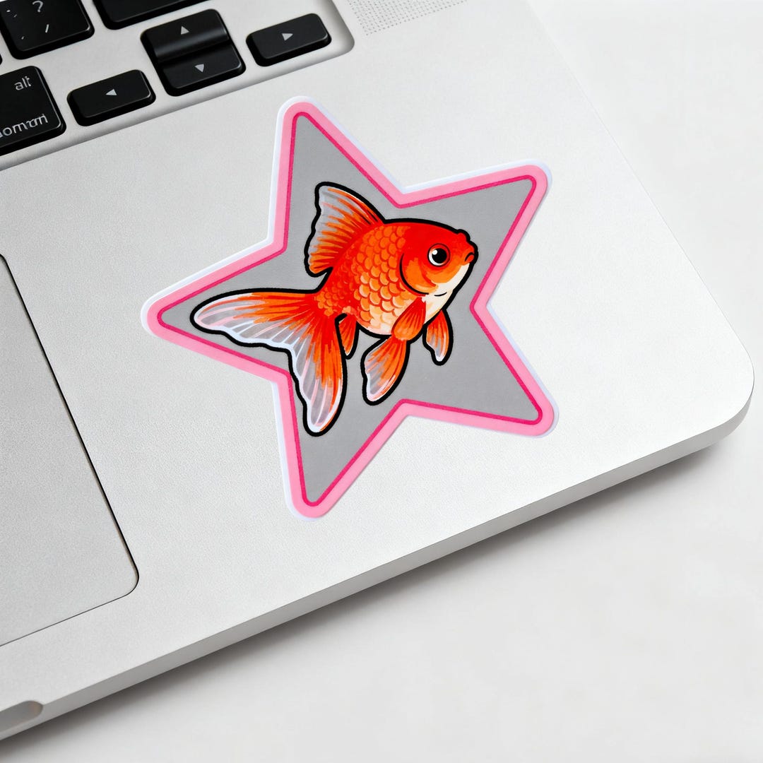 Goldfish Star Sticker - Etsy