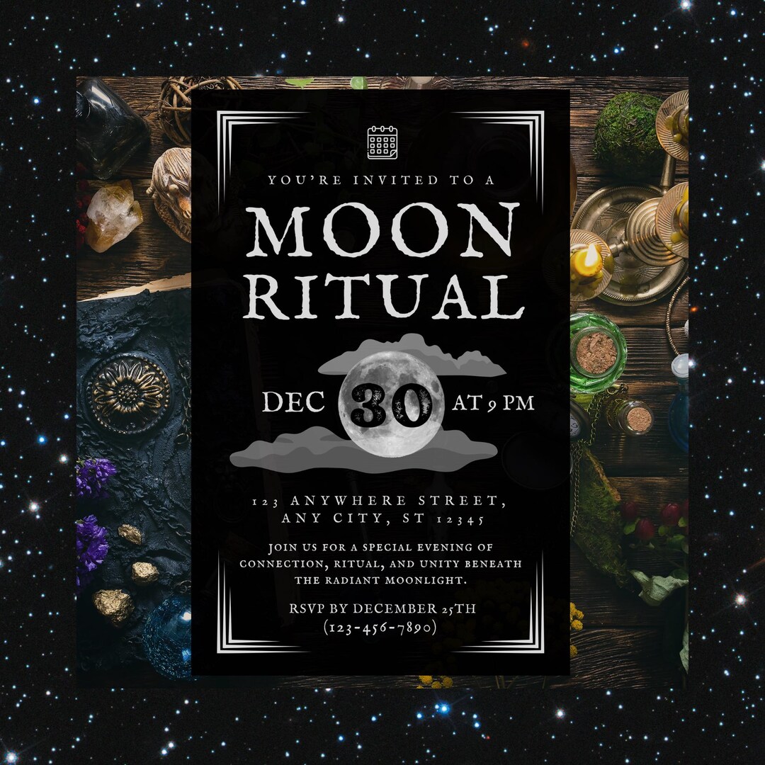 Moon Ritual Invite Set - Series 1 - Email Invitations - Canva Template ...