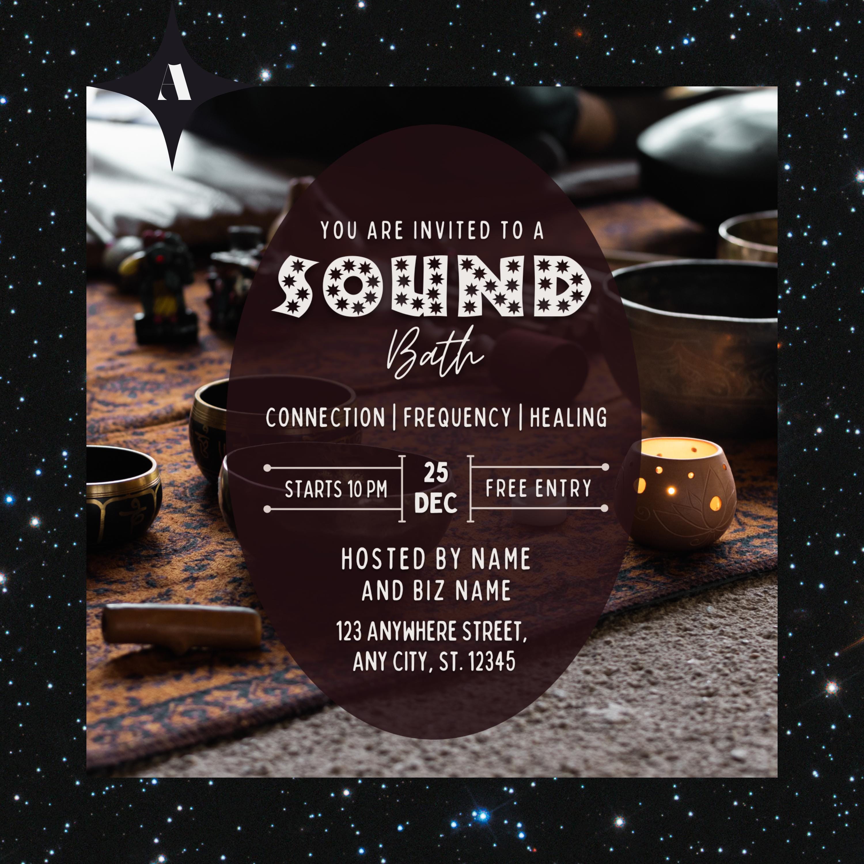Sound Bath Healing Social Digital Evite - Canva Template 5 - Etsy