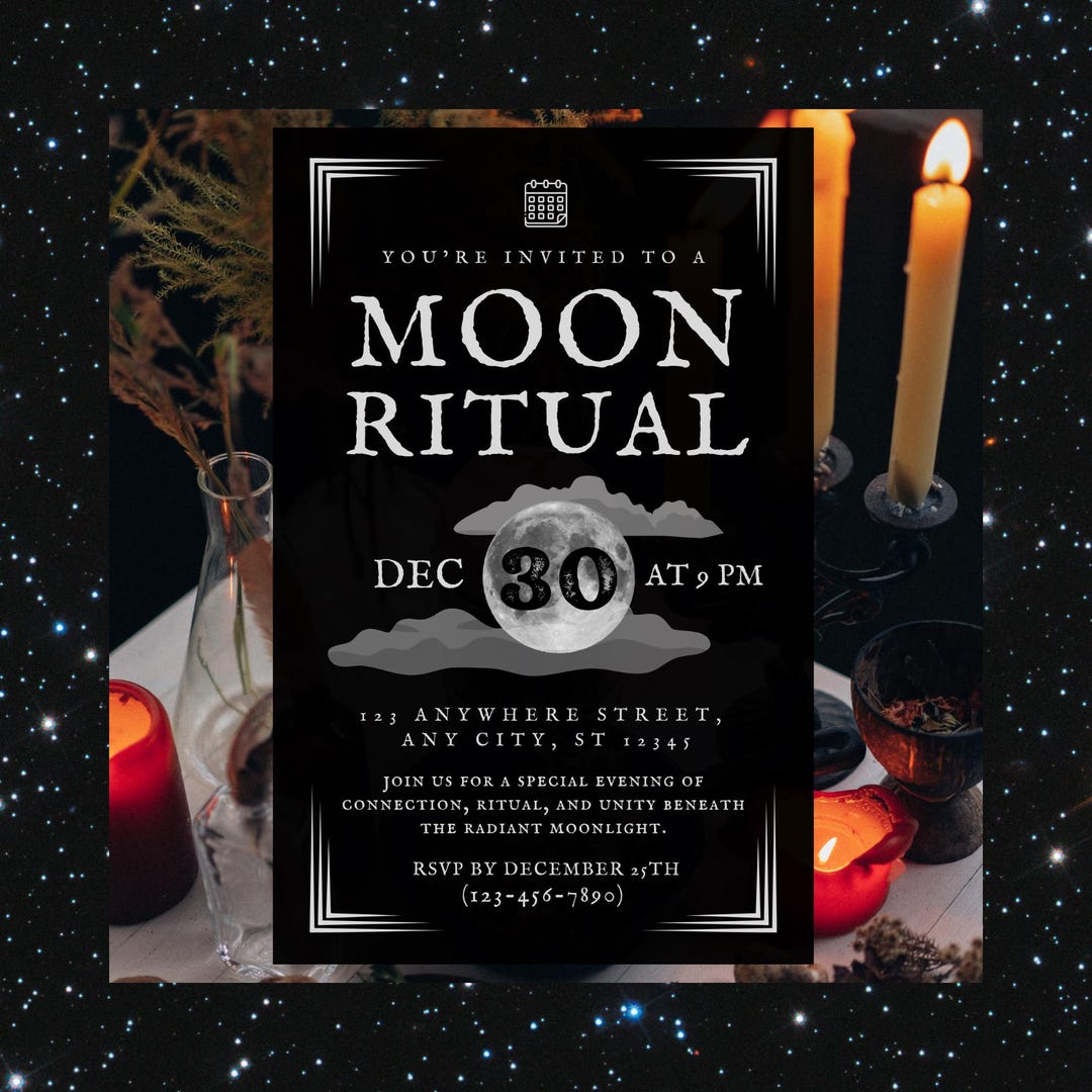 Moon Ritual Invite Set - Series 4 - Email Invitations - Canva Template ...