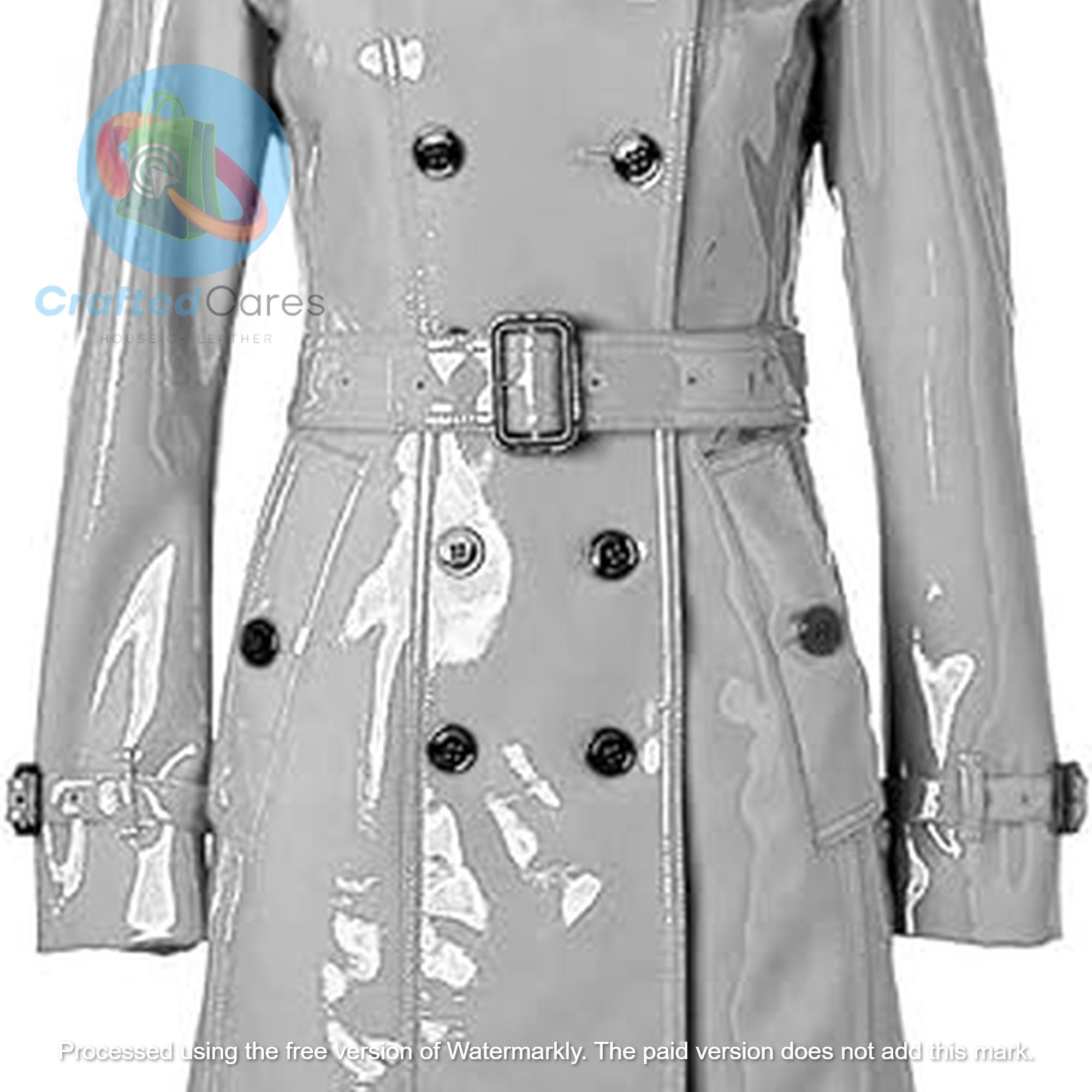 Frauen PVC Leder Glänzend Leicht Regenmantel Verschiedene Farben ...
