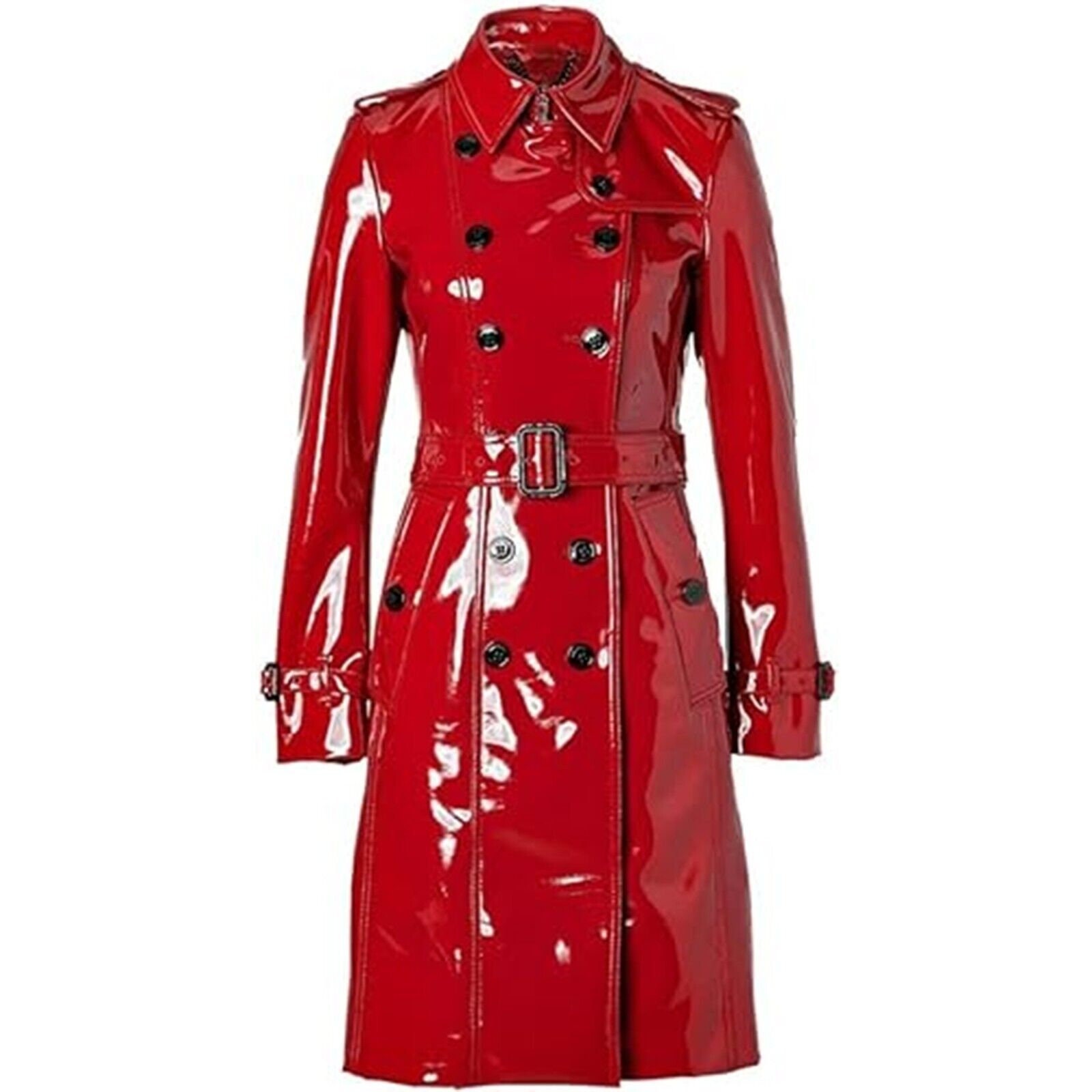 Women PVC Leather Shiny Light Weighted Raincoat Different Colour's ...
