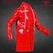Handmade Stylish Red Men's PVC Vinyl Hooded Long Coat Shiny Light ...