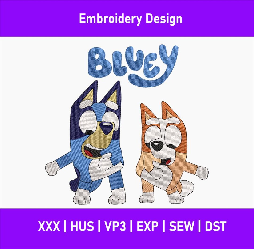 Bluey and Bingo Embroidery Design, Couple Embroidery, Instant Download ...