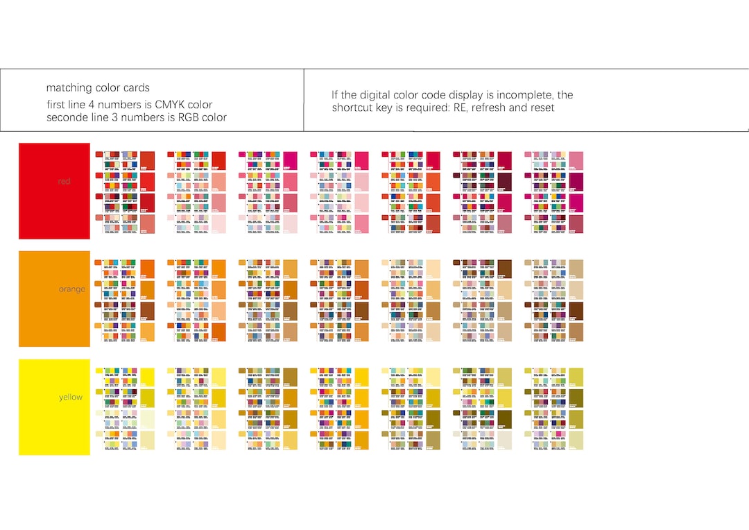 Digital Color Card for CAD - Etsy