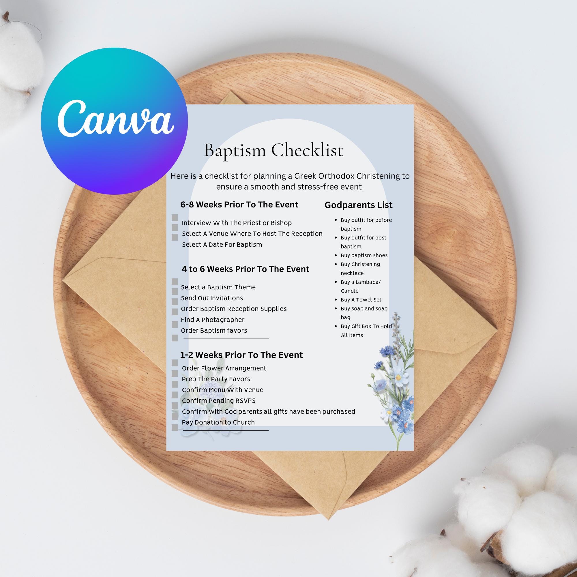 Greek Orthodox Baptism Checklist