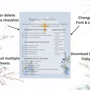 Personalized Baptism Checklist Template: Custom 2024 Planner (CANVA ...