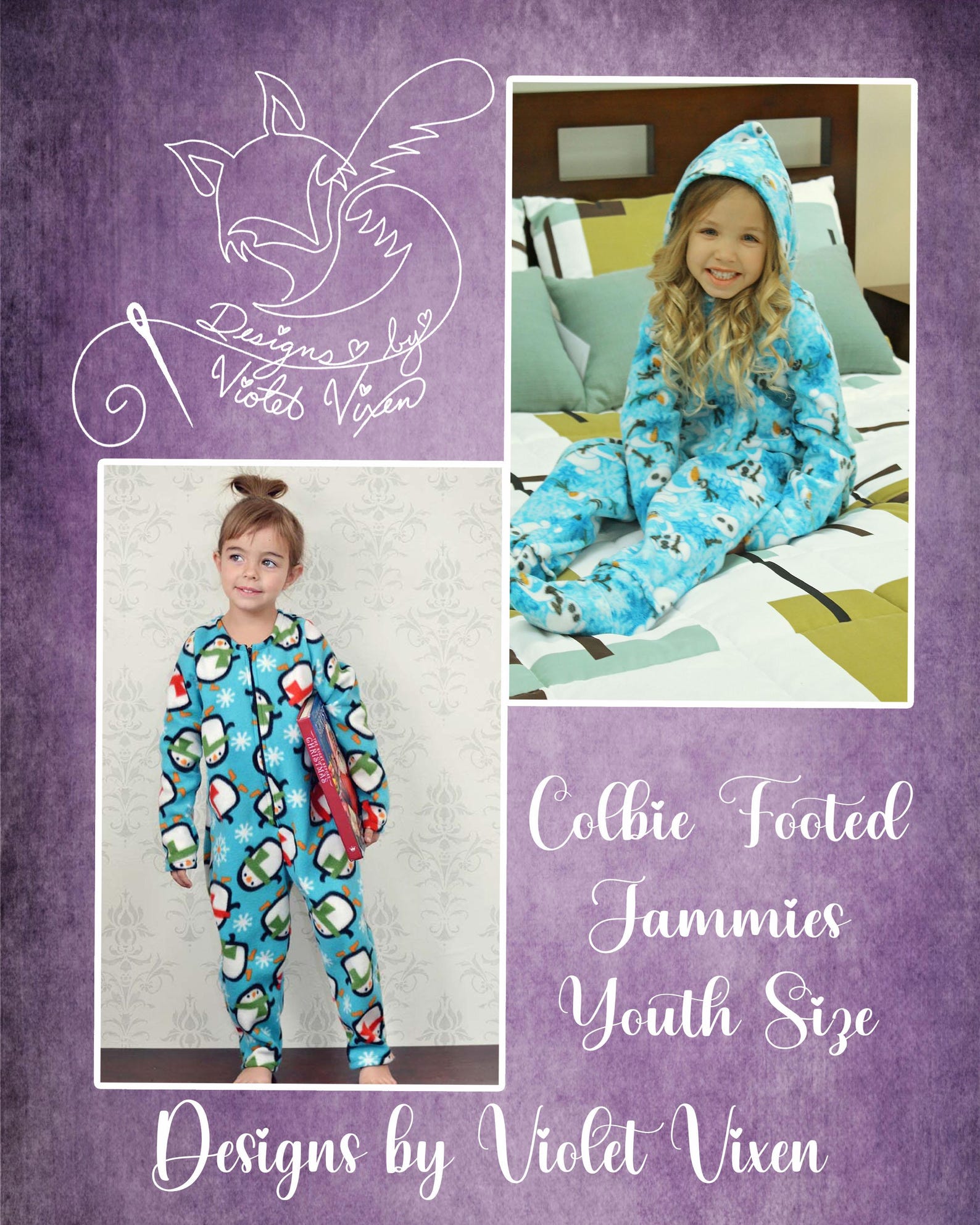 Colbie Footed Pajamas PDF Pattern Youth Sizes 2T-14, Boutique Style, A0 ...