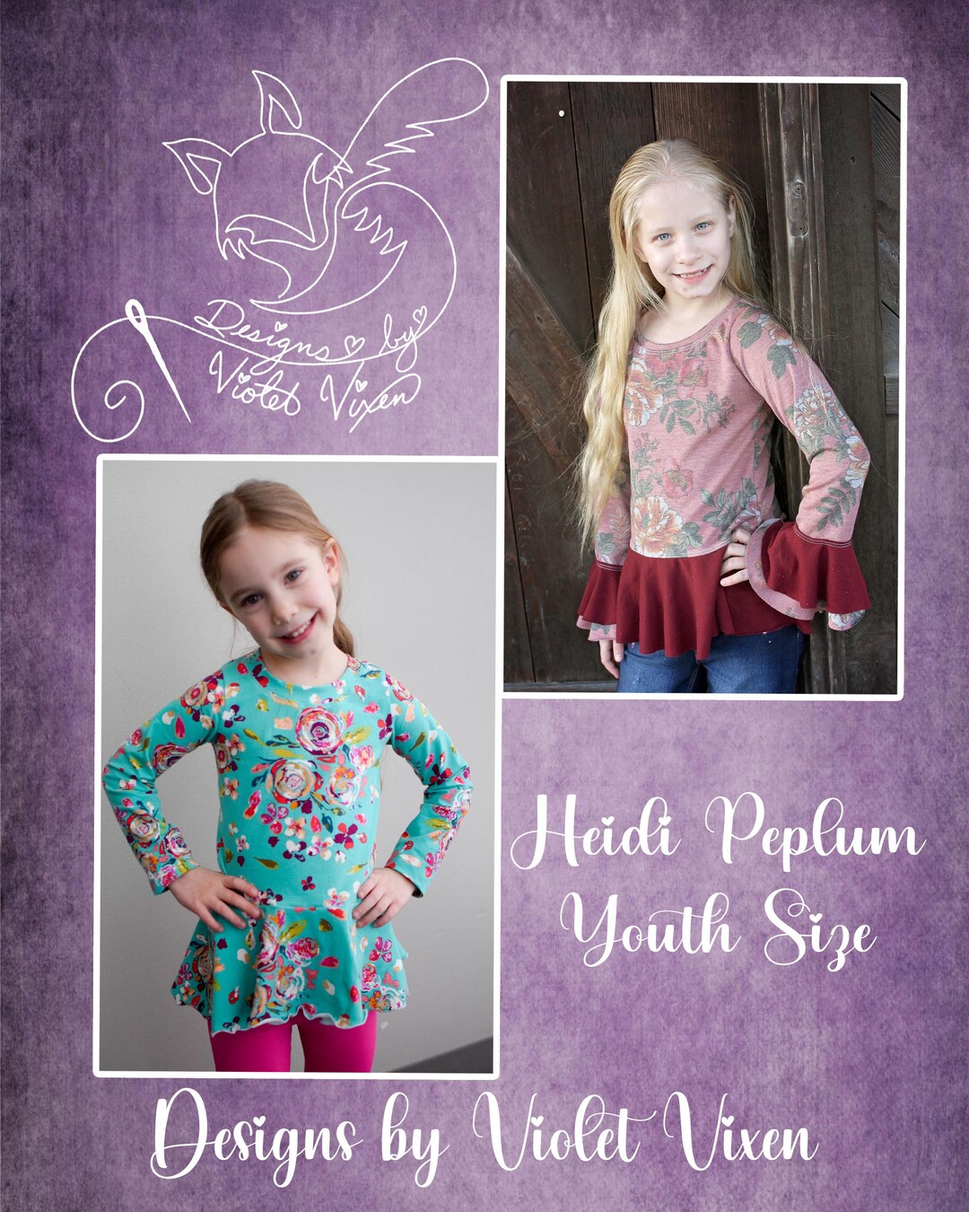 Heidi Hi-low Peplum Top PDF Pattern Youth Sizes 6 Mos. - 16, Boutique ...