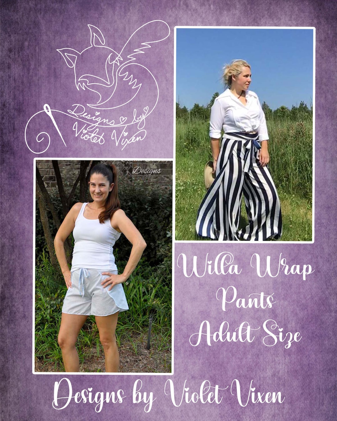 Willa Wrap Shorts and Pants PDF Pattern Adult Sizes XXS-3X, Boutique ...