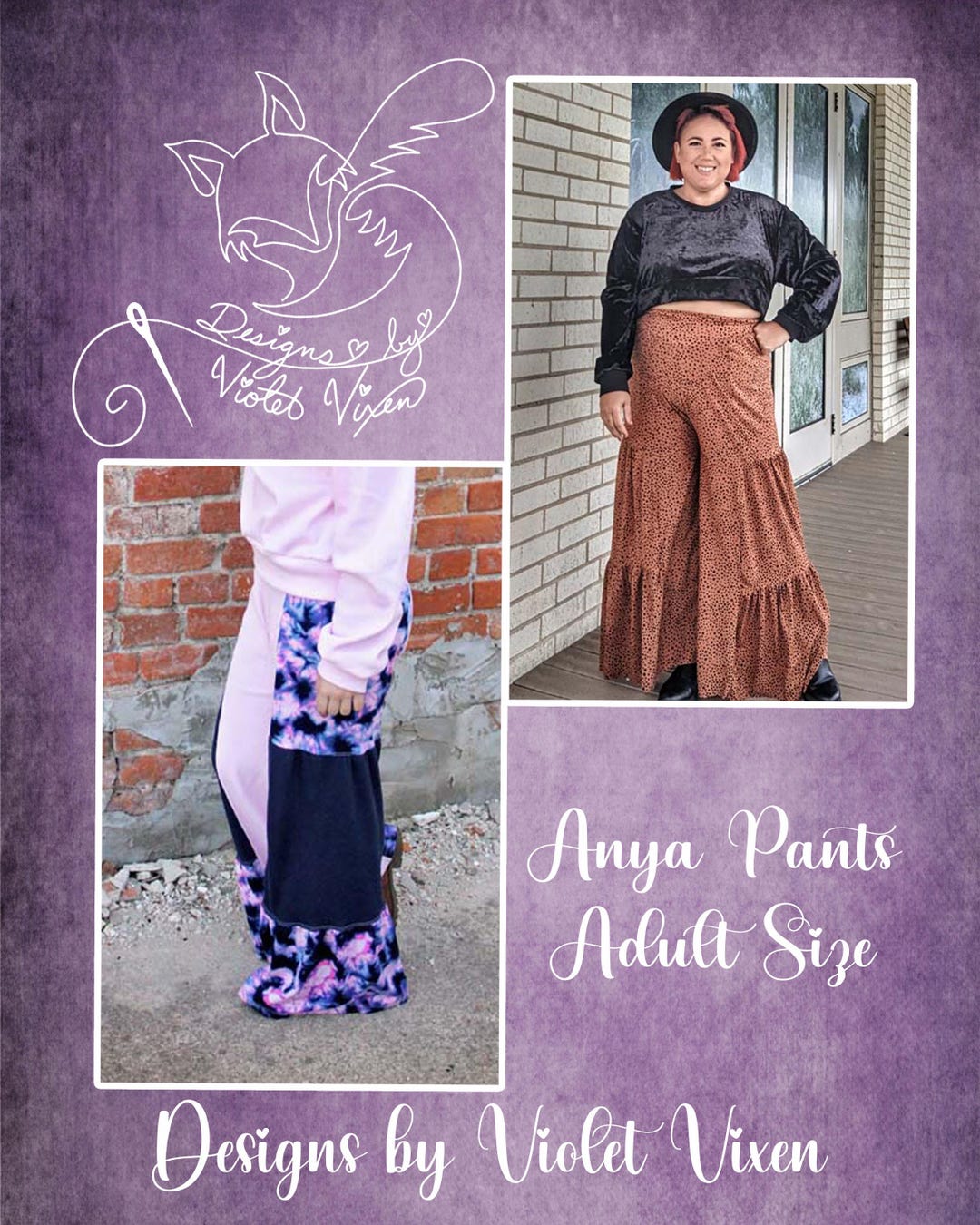 Anya Wide Leg Panel Pants PDF Pattern Adult Sizes XXS-3X, Boutique ...