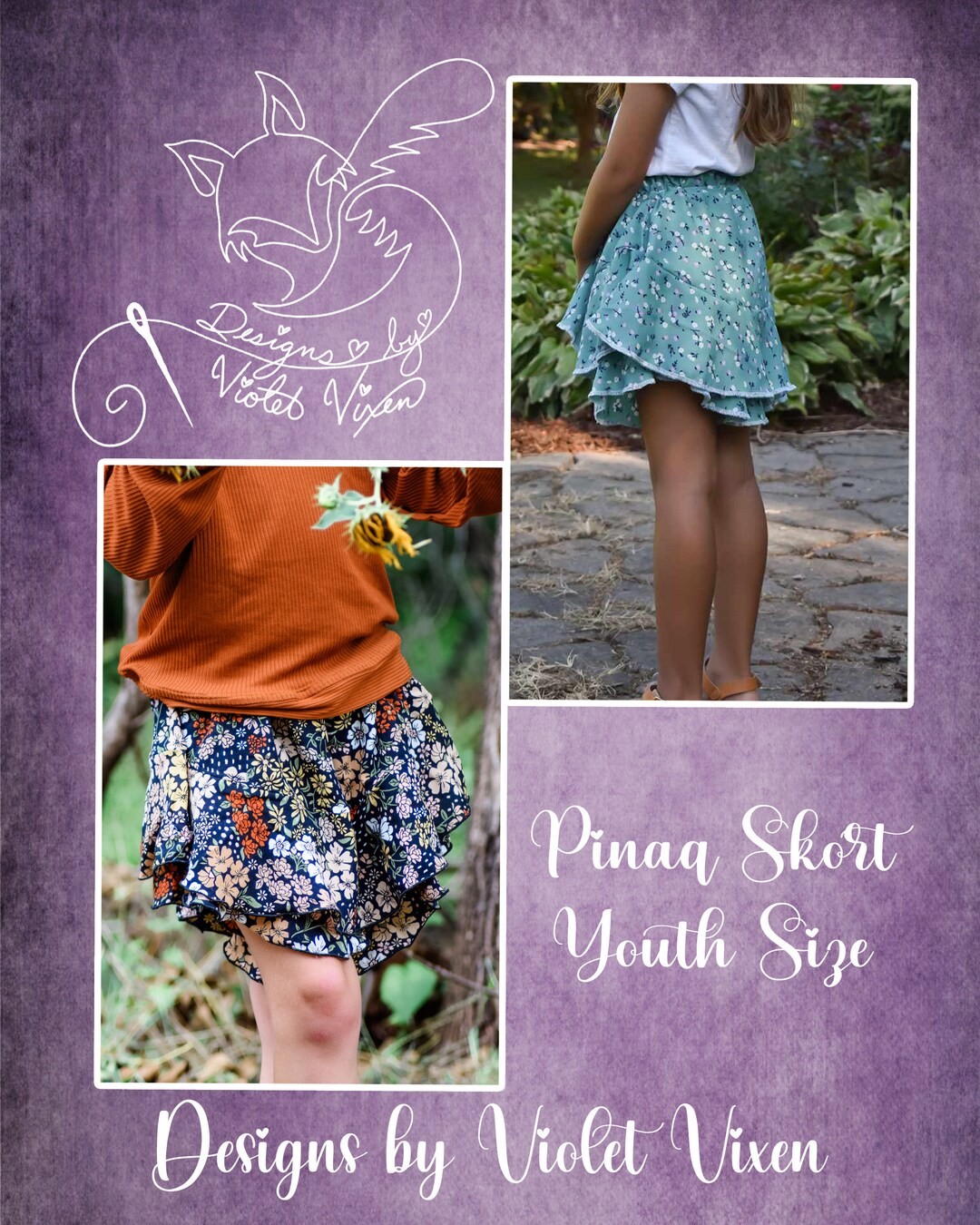 Pinaq Skort PDF Pattern Youth Sizes 2T-14, Boutique Style, A0 and ...