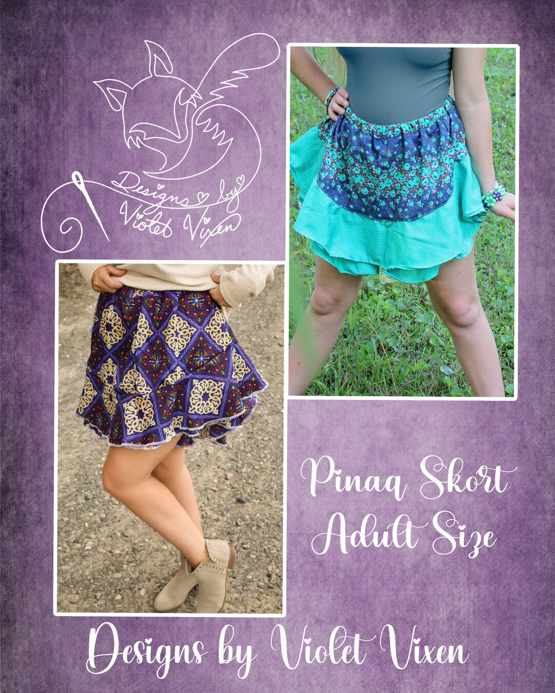 Pinaq Skort PDF Pattern Adult Sizes XXS-3X, Boutique Style, A0 and ...