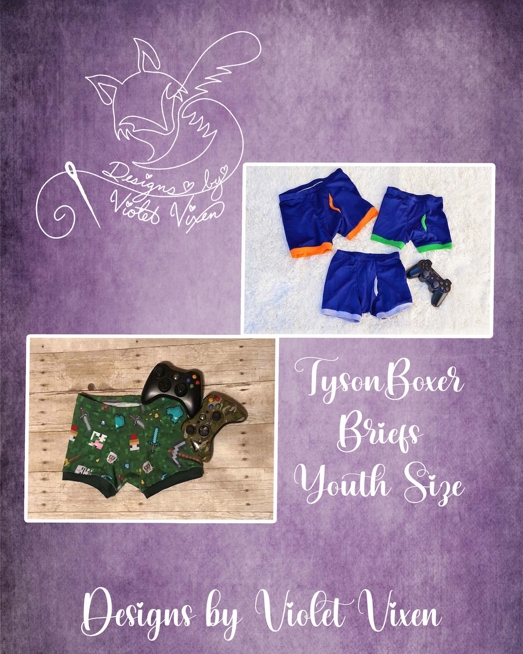Tyson Boxer Briefs PDF Pattern Youth Sizes 2T-14, Boutique Style, A0 ...