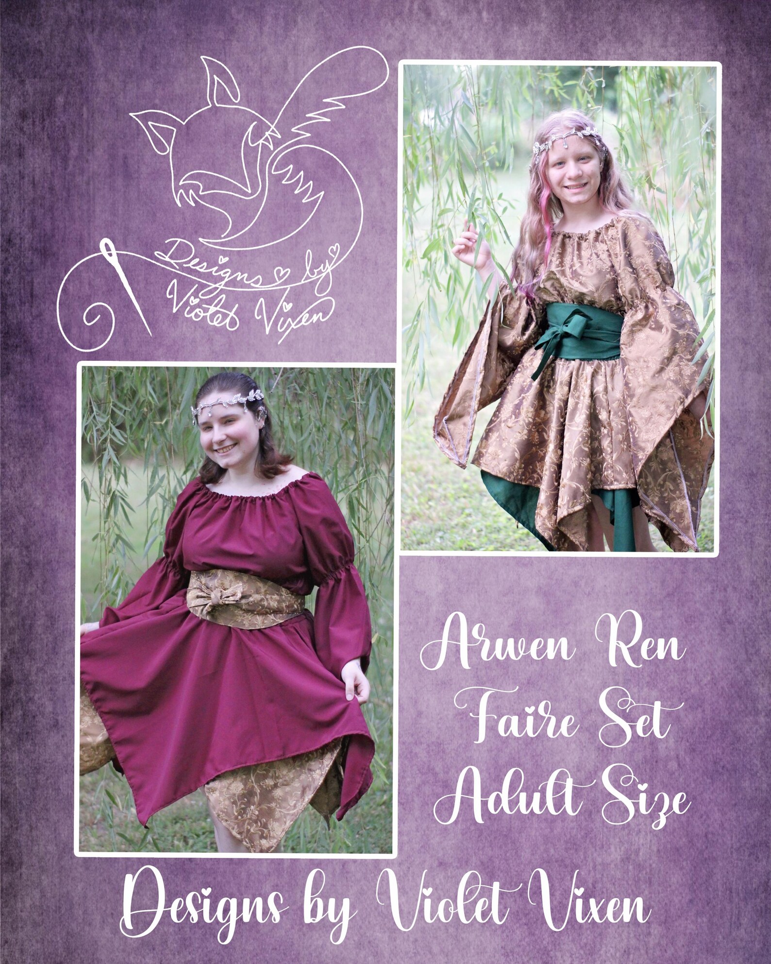 Arwen Ren Faire Set PDF Pattern Adult Sizes XXS-3X, Boutique Style, A0 ...