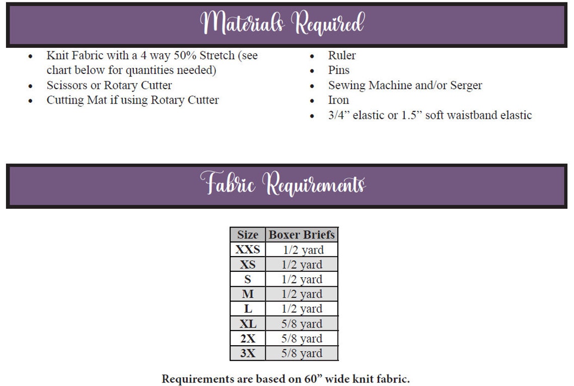 Tyson Boxer Briefs PDF Pattern Adult Sizes XXS-3X, Boutique Style, A0 ...