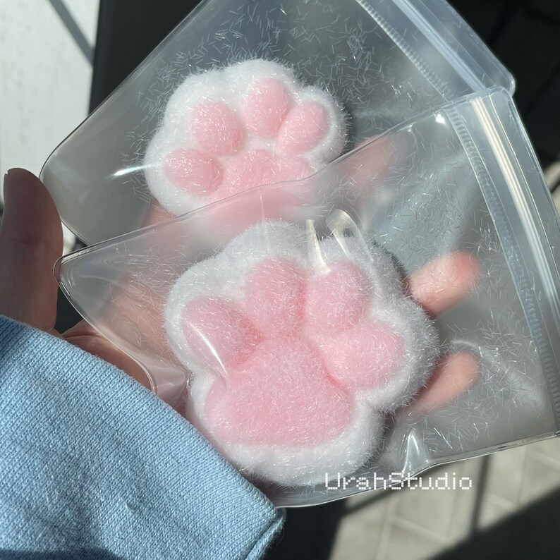 Fluffy Pinky Cat Paw Squishy Toy Hand-made Stress Reliever Slime Toy - Etsy