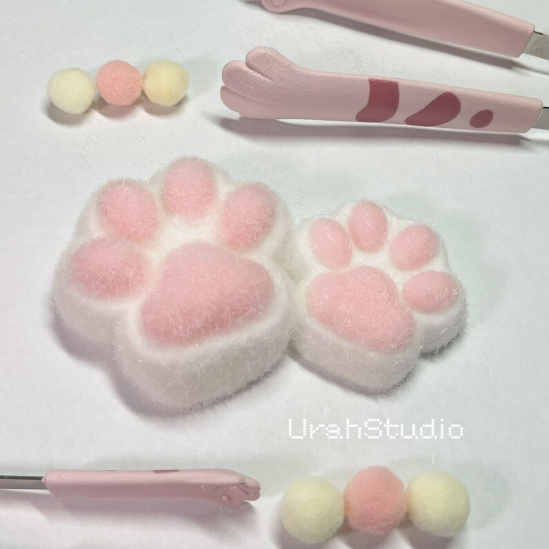 Fluffy Pinky Cat Paw Squishy Toy Hand-made Stress Reliever Slime Toy - Etsy