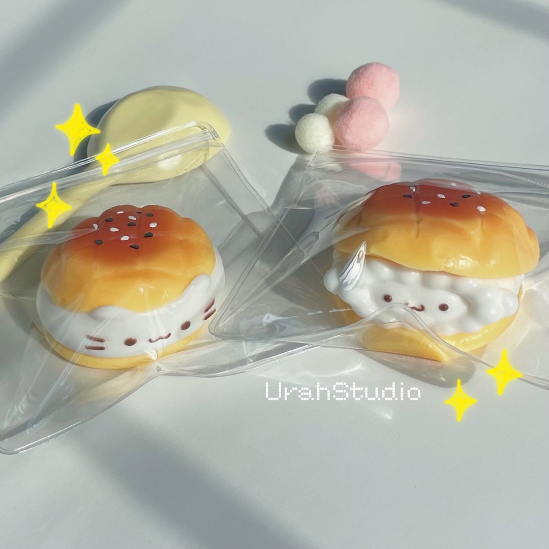 Kitty/lamb Burger Squishy Toy | Hand-made | Stress Reliever | Slime Toy ...