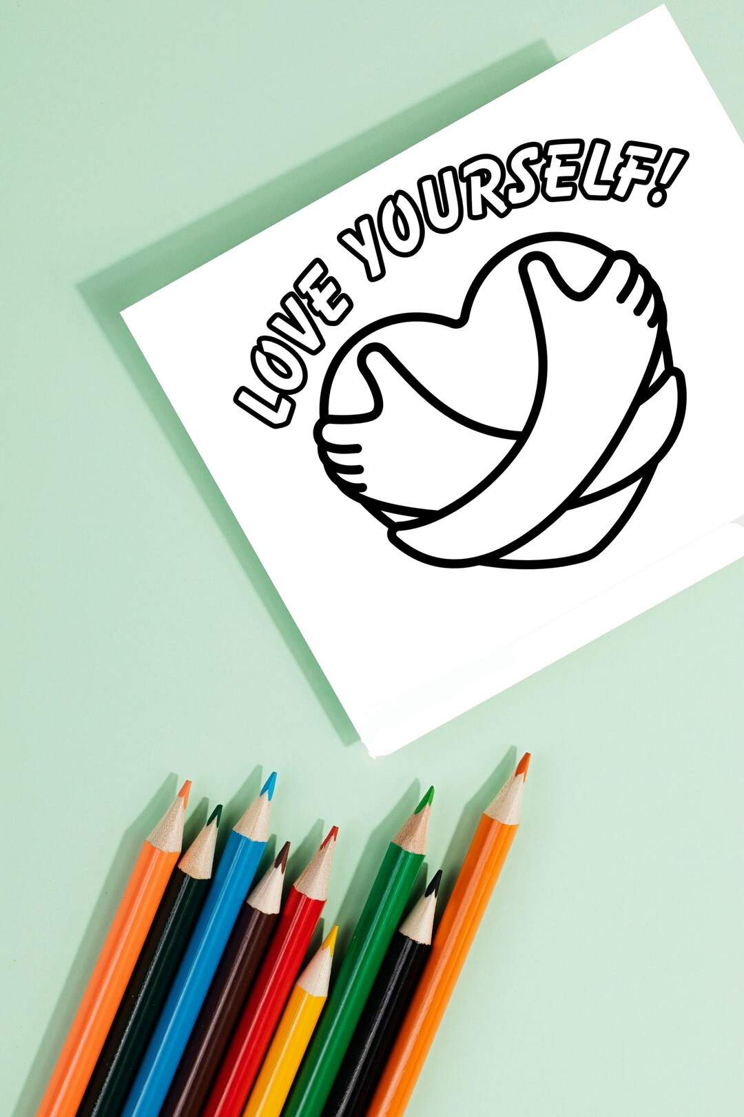 Love Yourself Self-love Coloring Page - Etsy