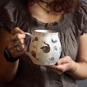 Ceramic Snail Mug Pottery Snails Coffee Mug Handmade Overglaze Painting ...