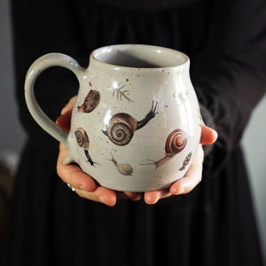 Ceramic Snail Mug Pottery Snails Coffee Mug Handmade Overglaze Painting ...