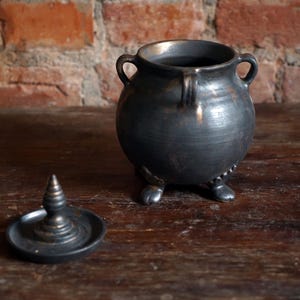Pottery Cauldron With Aged Gold Glaze – Unique Artisan Ceramic Pot for ...