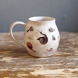 Ceramic Snail Mug Pottery Snails Coffee Mug Handmade Overglaze Painting ...