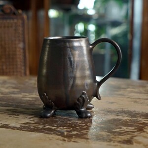 Ceramic Medieval Tankard Mug Pottery Unique Paw Feet Mug for Mulled ...