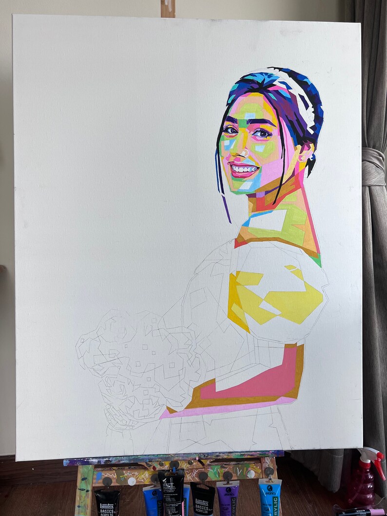 Hand Painting Custom Wpap Portrait on Canvas From Your Photos, Wpap ...